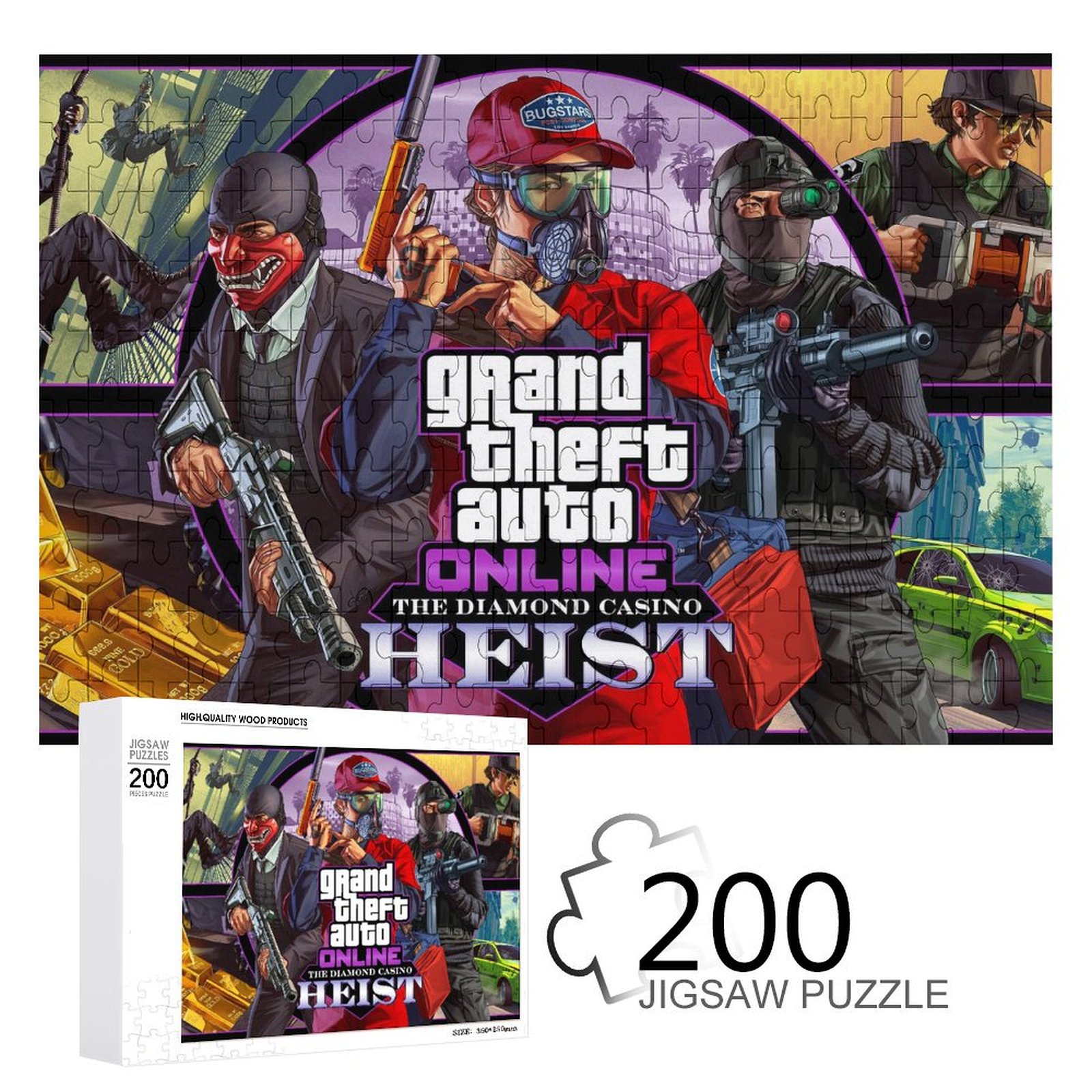 200 Piece Jigsaw Puzzle For Adults & Kids - Grand Theft Auto V Puzzle ...