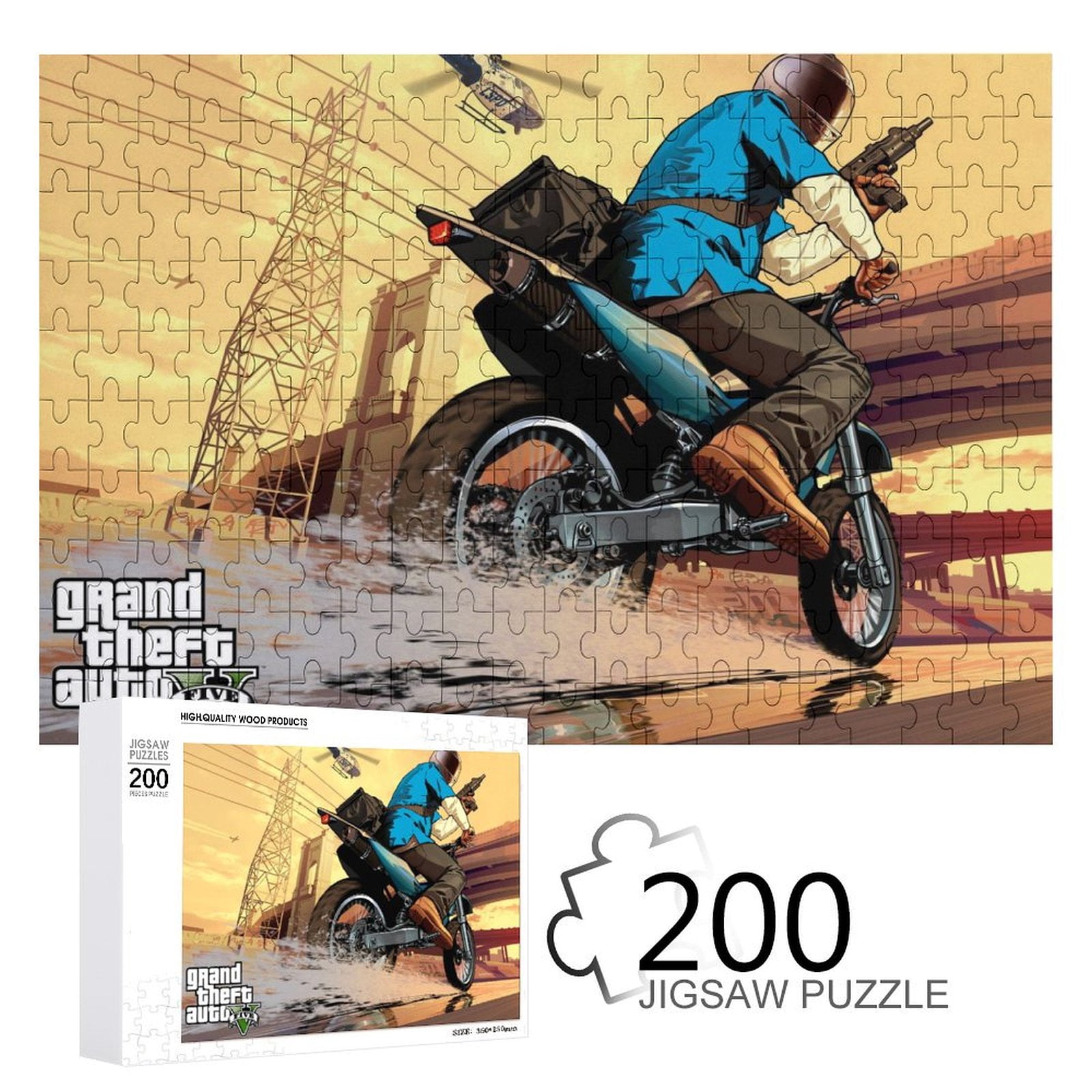 200 Piece Jigsaw Puzzle For Adults & Kids - Grand Theft Auto V Puzzle ...