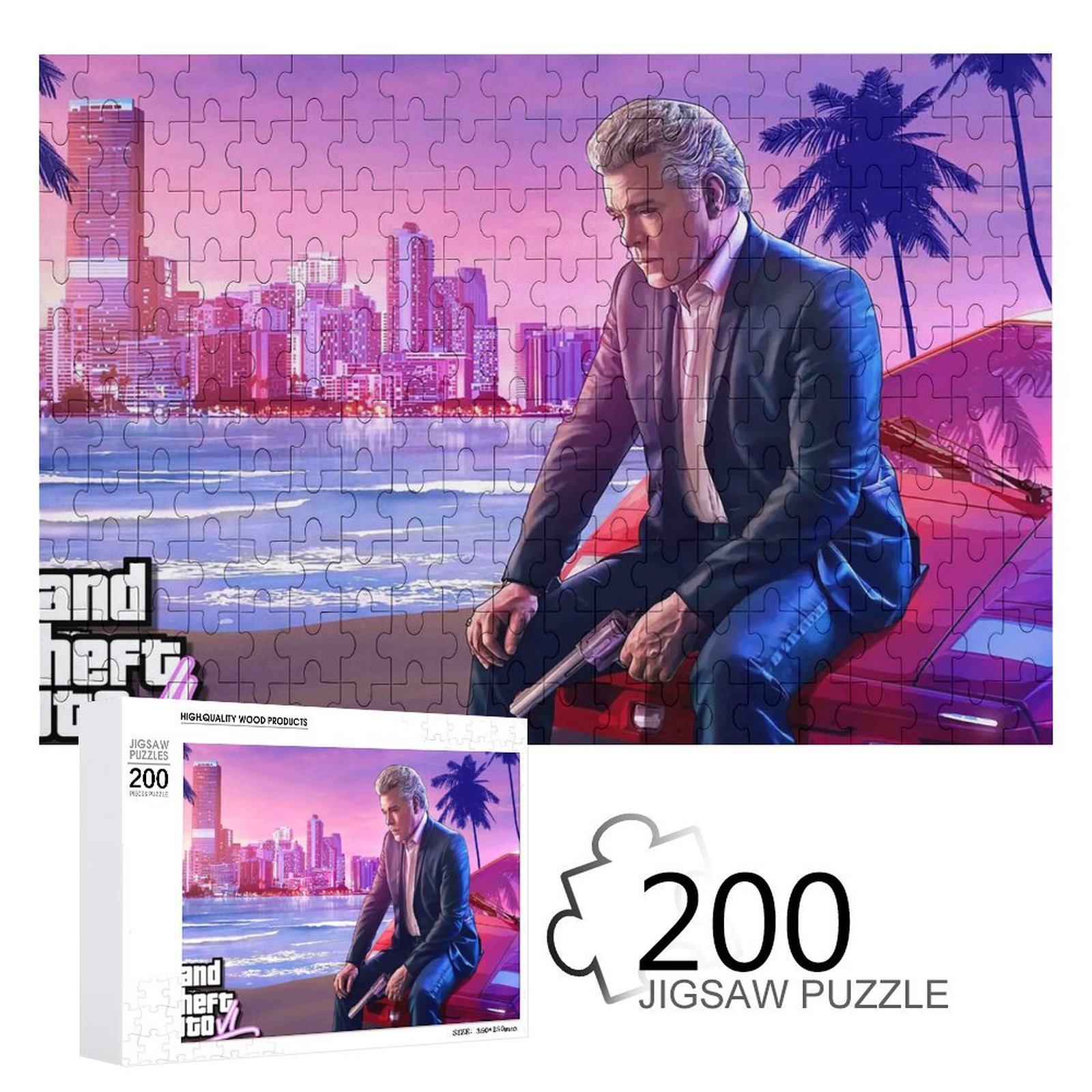 200 Piece Jigsaw Puzzle For Adults & Kids - Grand Theft Auto V Puzzle ...