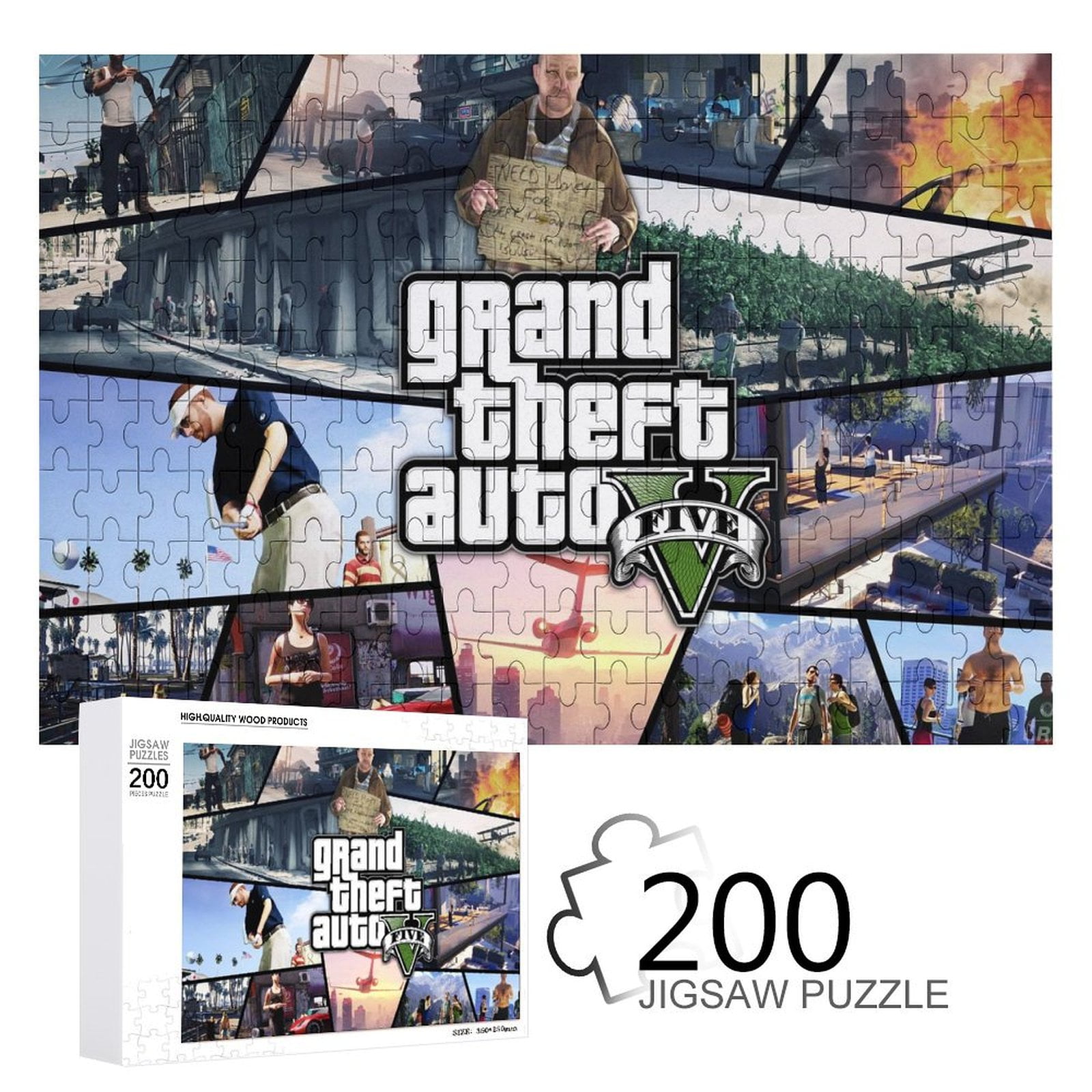 200 Piece Jigsaw Puzzle For Adults & Kids - Grand Theft Auto V Puzzle ...