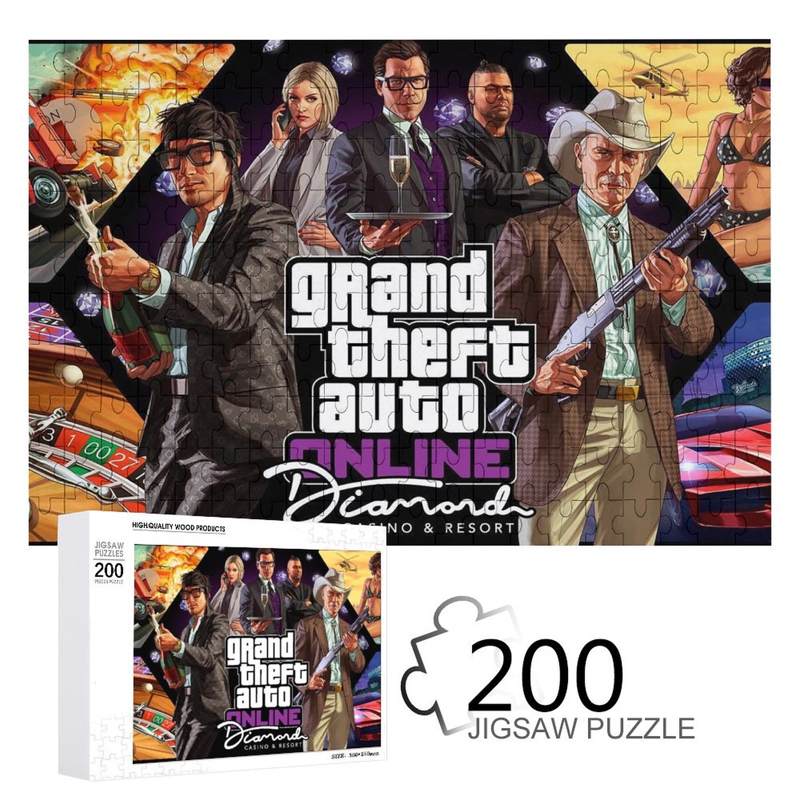 200 Piece Jigsaw Puzzle For Adults & Kids - Grand Theft Auto V Puzzle ...