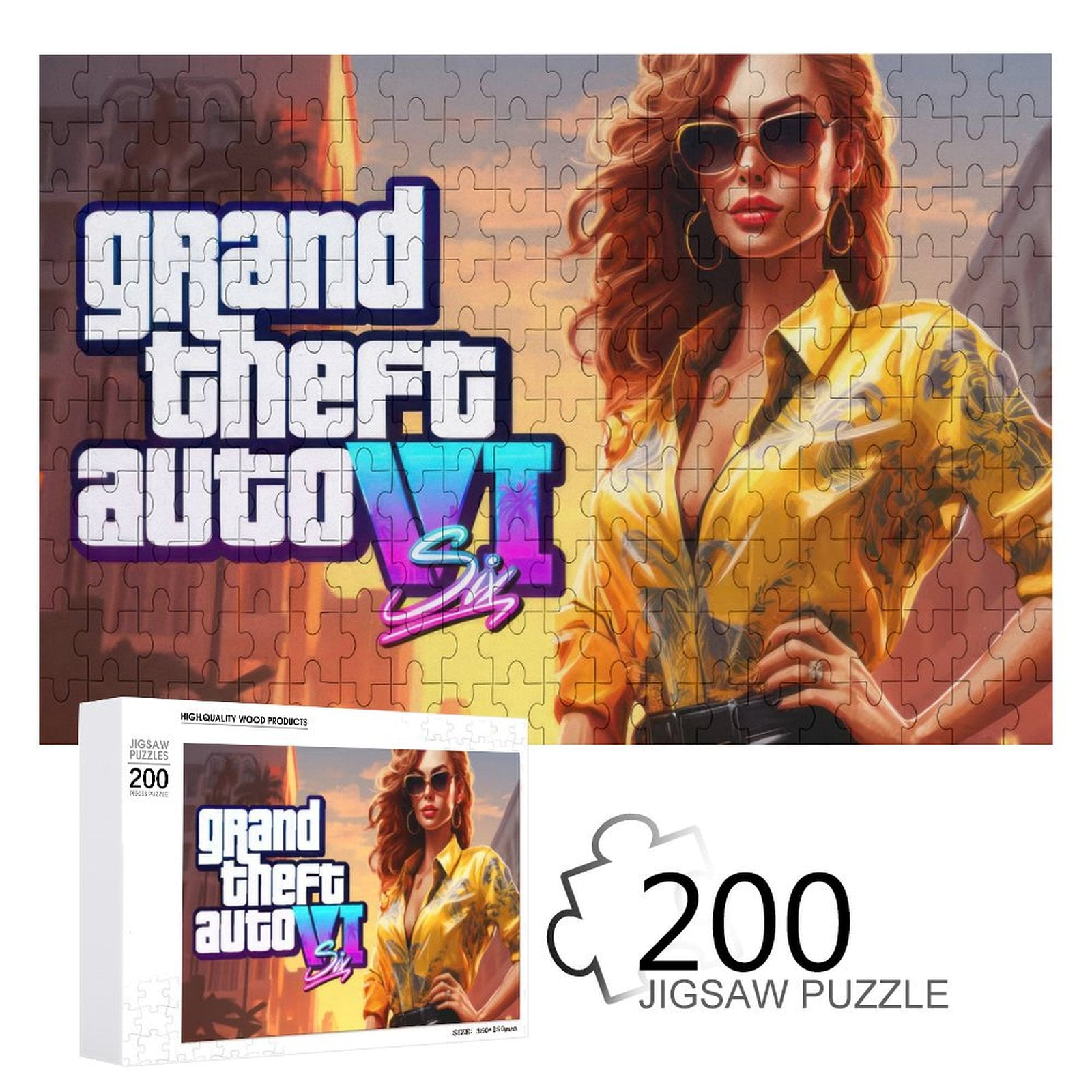 200 Piece Jigsaw Puzzle For Adults & Kids - Grand Theft Auto V Puzzle ...