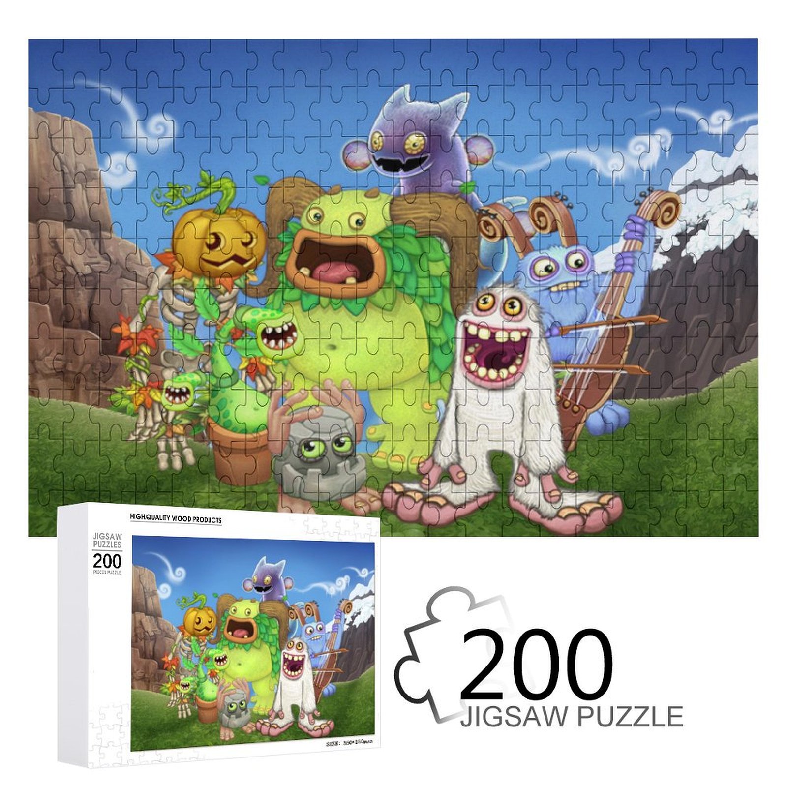 200 Piece Jigsaw Puzzle For Adults & Kids - My Singing Monsters Puzzle ...