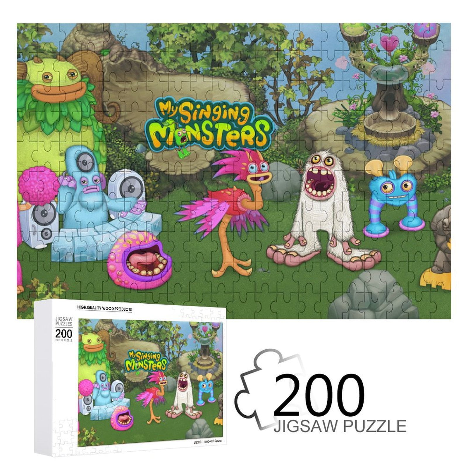200 Piece Jigsaw Puzzle For Adults & Kids - My Singing Monsters Puzzle ...