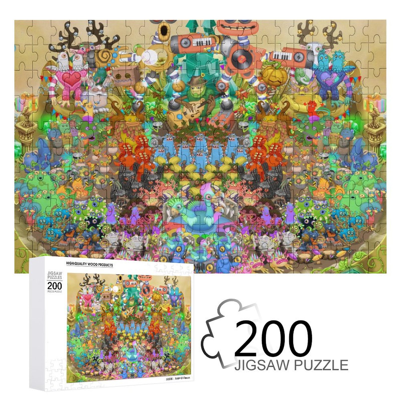200 Piece Jigsaw Puzzle For Adults & Kids - My Singing Monsters Puzzle ...