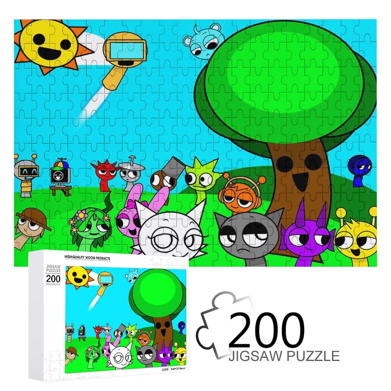 200 Piece Jigsaw Puzzle For Adults & Kids - Sprunki Puzzle For Boys ...
