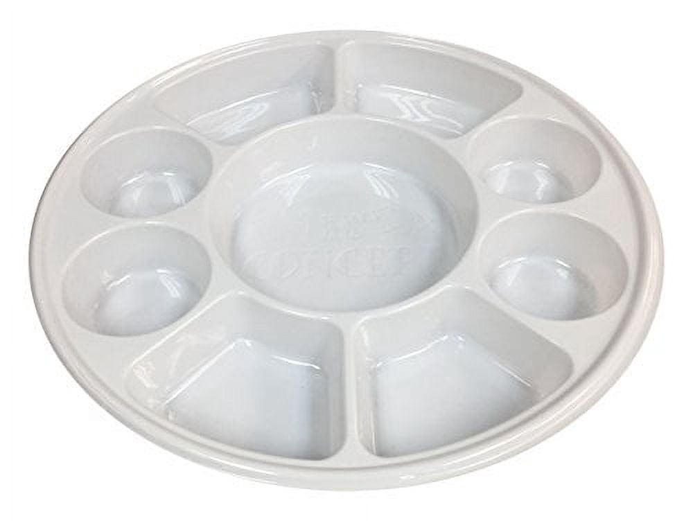 200 Piece Party Tray/Thali/Plates, Disposable 9 Compartments Round ...