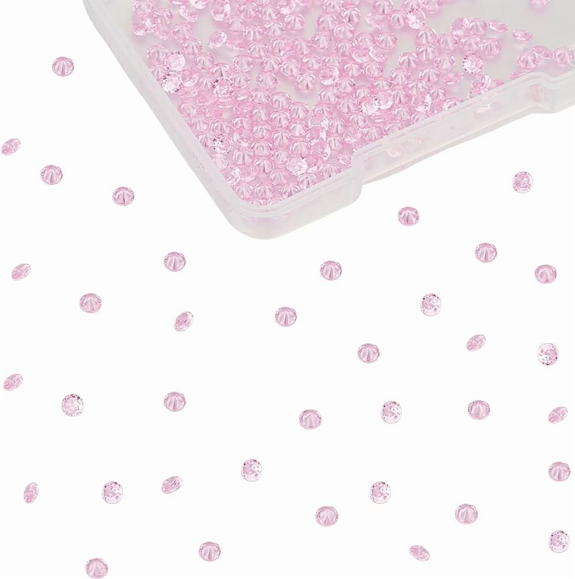 200-Piece Pink Cubic Zirconia Loose Stones 3mm 5A Round Pointed Back CZ ...