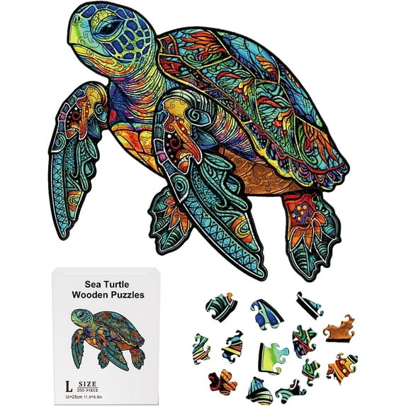 200 Piece Puzzles for 11.8x9.8 Inches Wooden Sea Turtle Jigsaw Puzzles ...