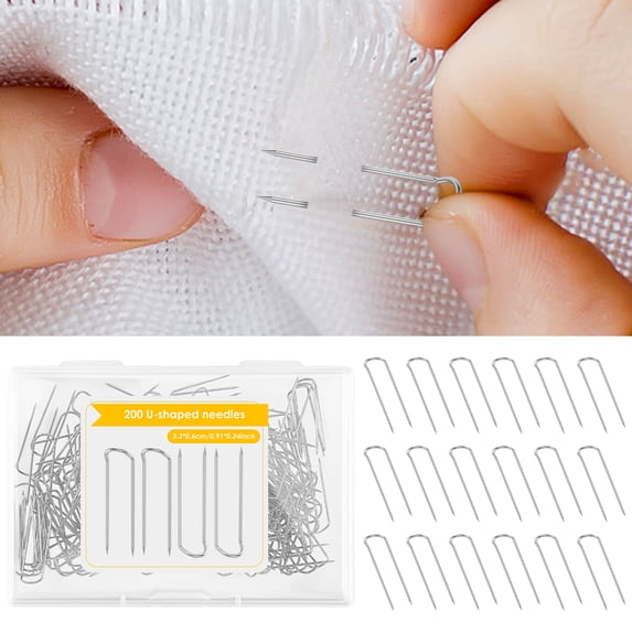 200 Piece U Shaped Fork Pin for Quilting Sewing Straight U Pin Double ...