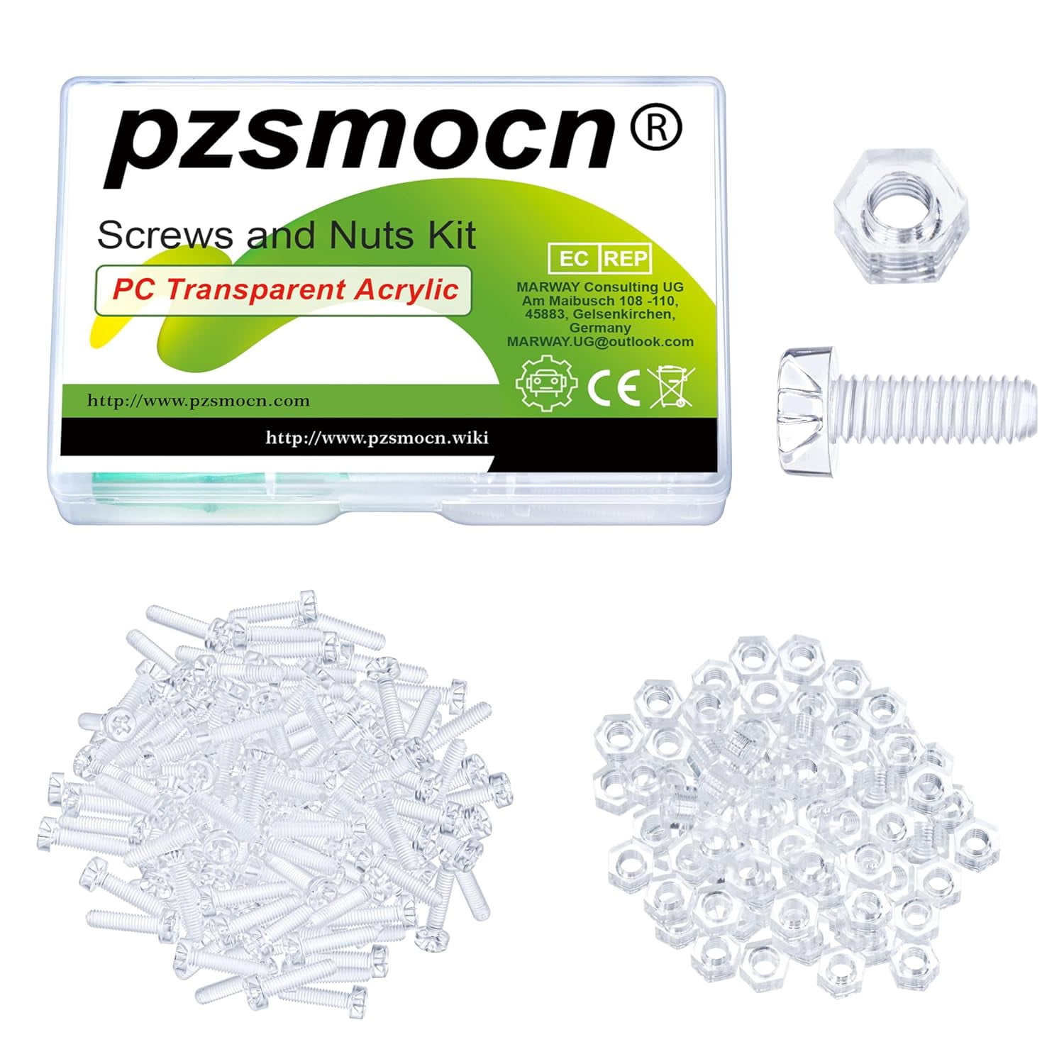 200 Pieces/100 Sets M4*12 mm PC Transparent Plastic Cross-recessed ...