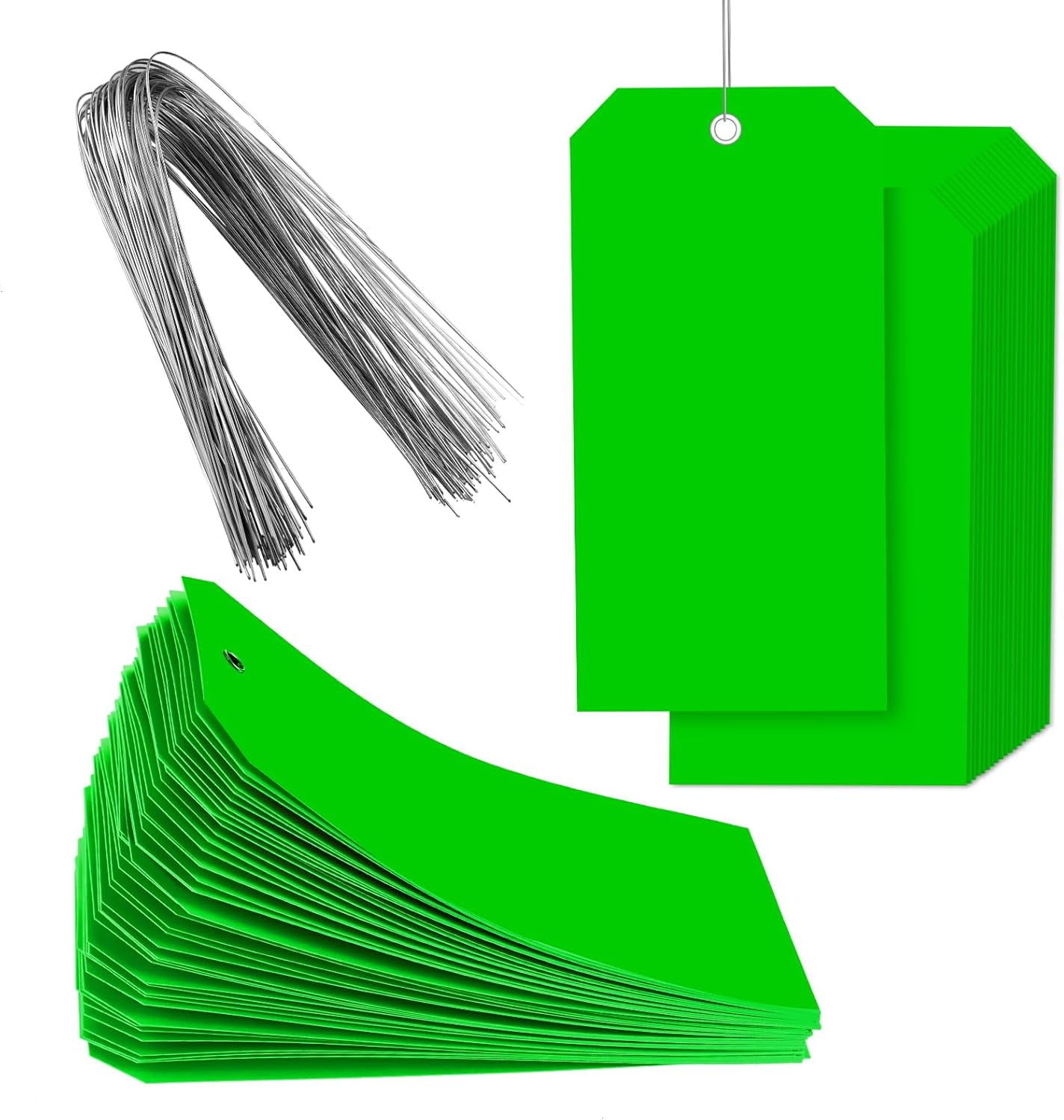 200 Pieces 4 3/4" x 2 3/8" Plastic Shipping Tags with Wire Waterproof ...