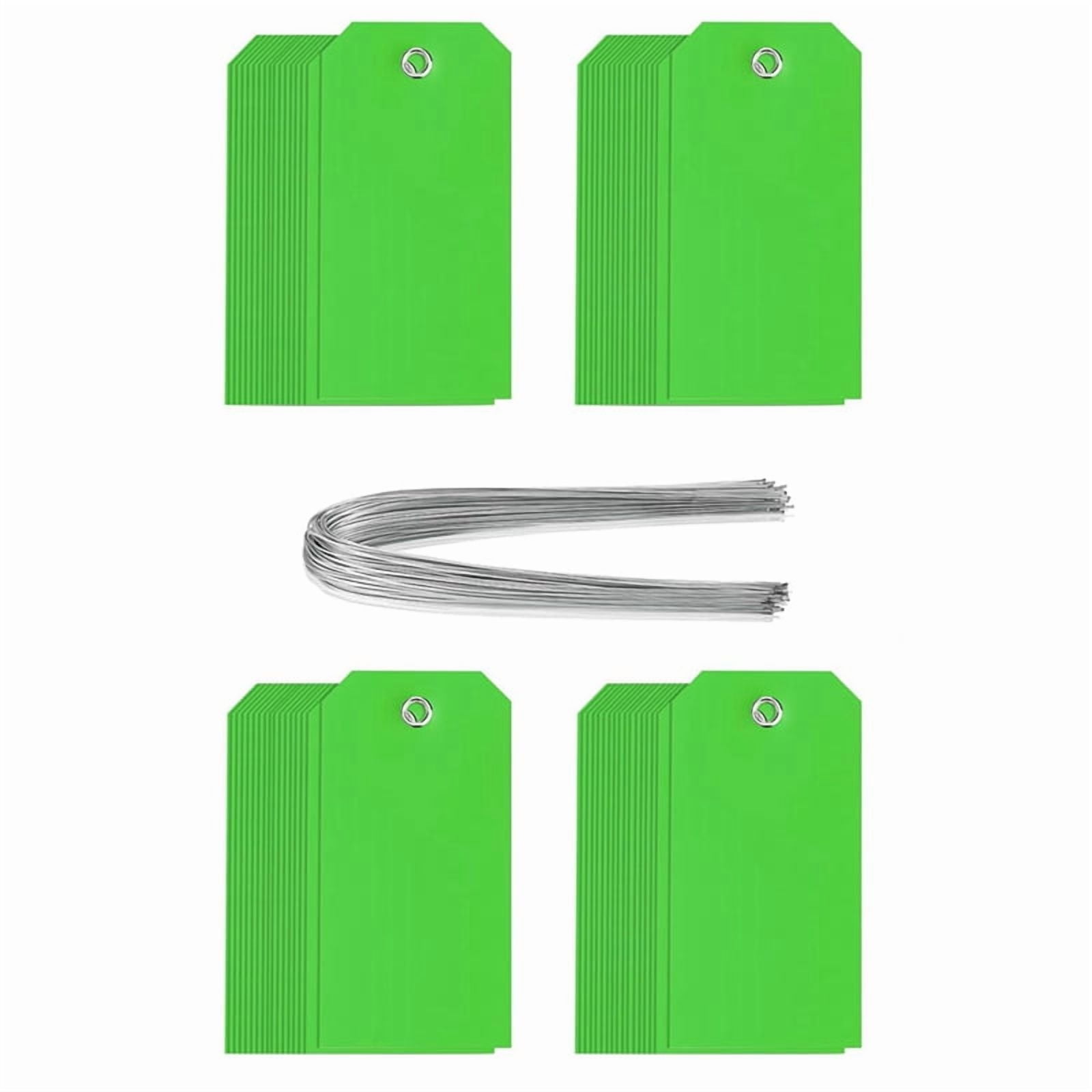 200 Pieces 4 3/4inch X 2 3/8inch Plastic Shipping Tags with Wire ...
