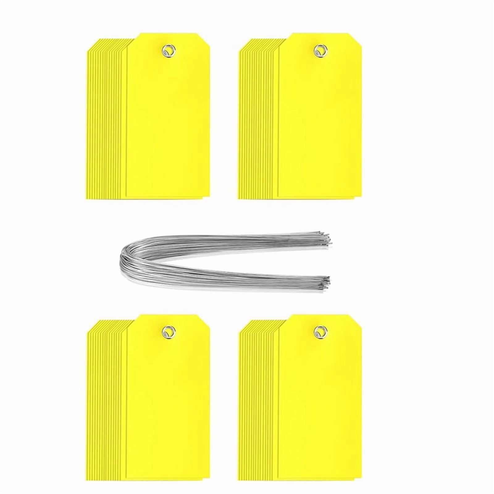 200 Pieces 4 3/4inch X 2 3/8inch Plastic Shipping Tags with Wire ...