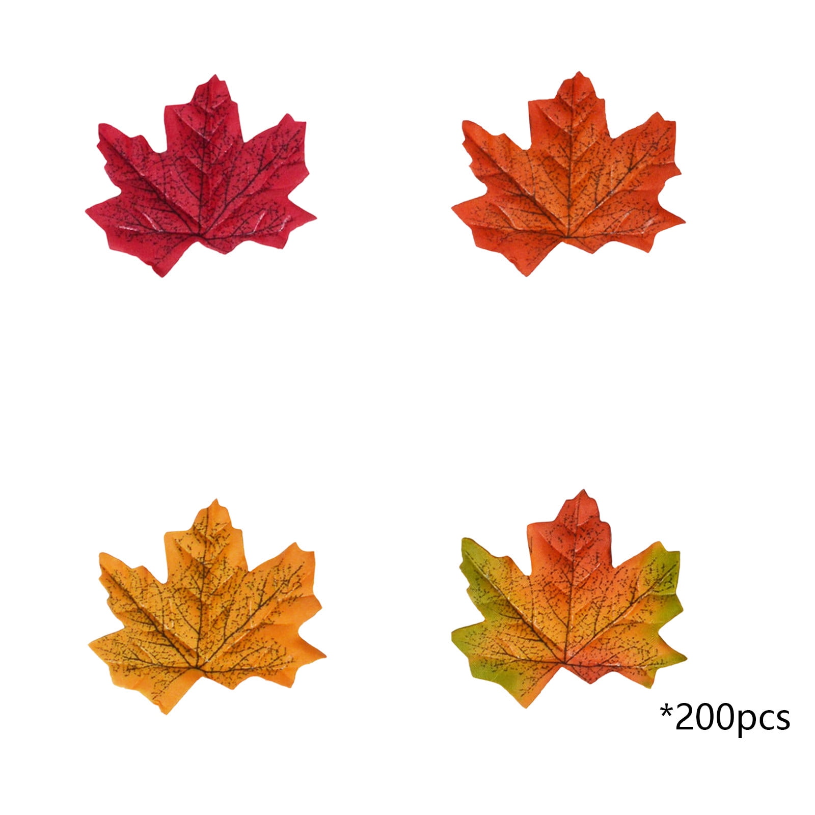 200 Pieces Artificial Maple Leaves Fall Thanksgiving Decorations Autumn ...