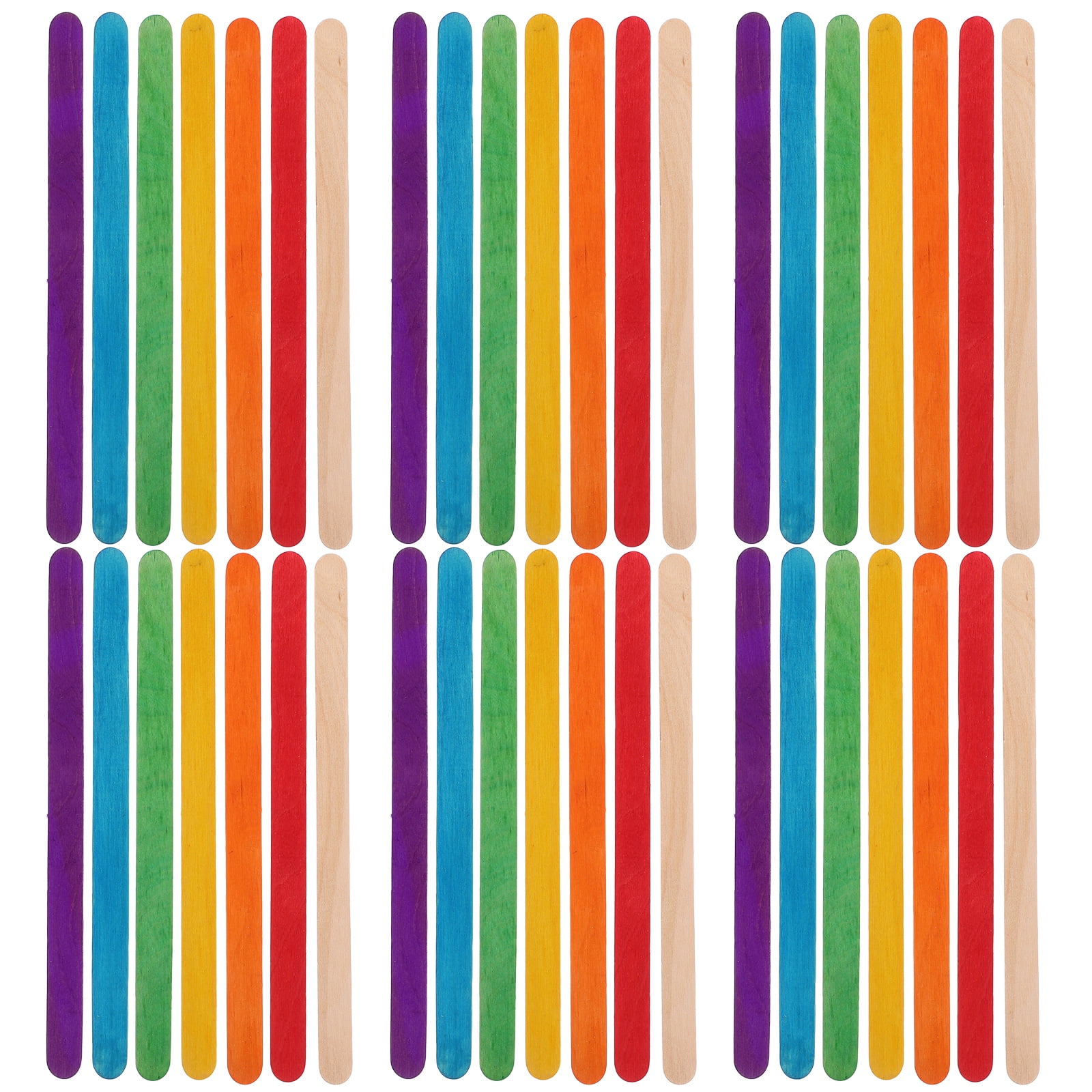 200 Pieces Assorted Color Jumbo Popsicle Sticks for Crafts Ice Cream ...
