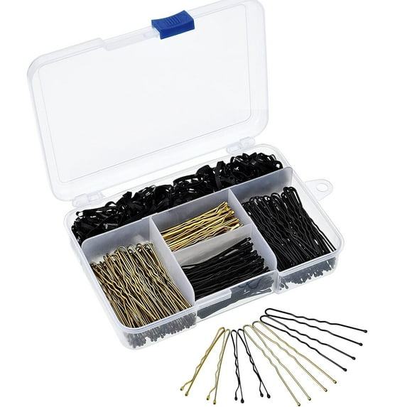 200 Pieces Bobby Pins U Hair Pins Hair Clips and 100 Pieces Rubber Hair ...