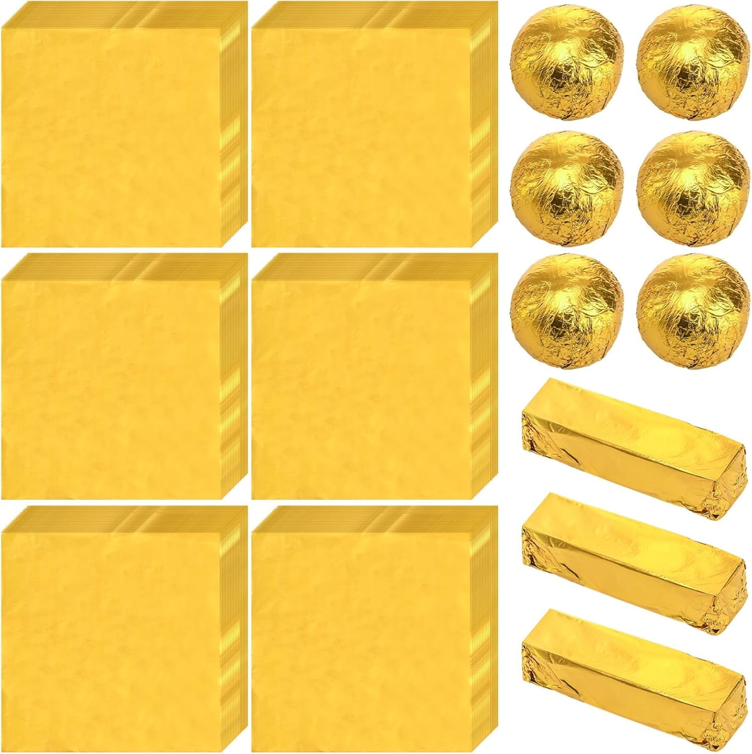 200 Pieces Chocolate Candy Wrappers,Bexikou Gold Foil Wrapping Paper ...