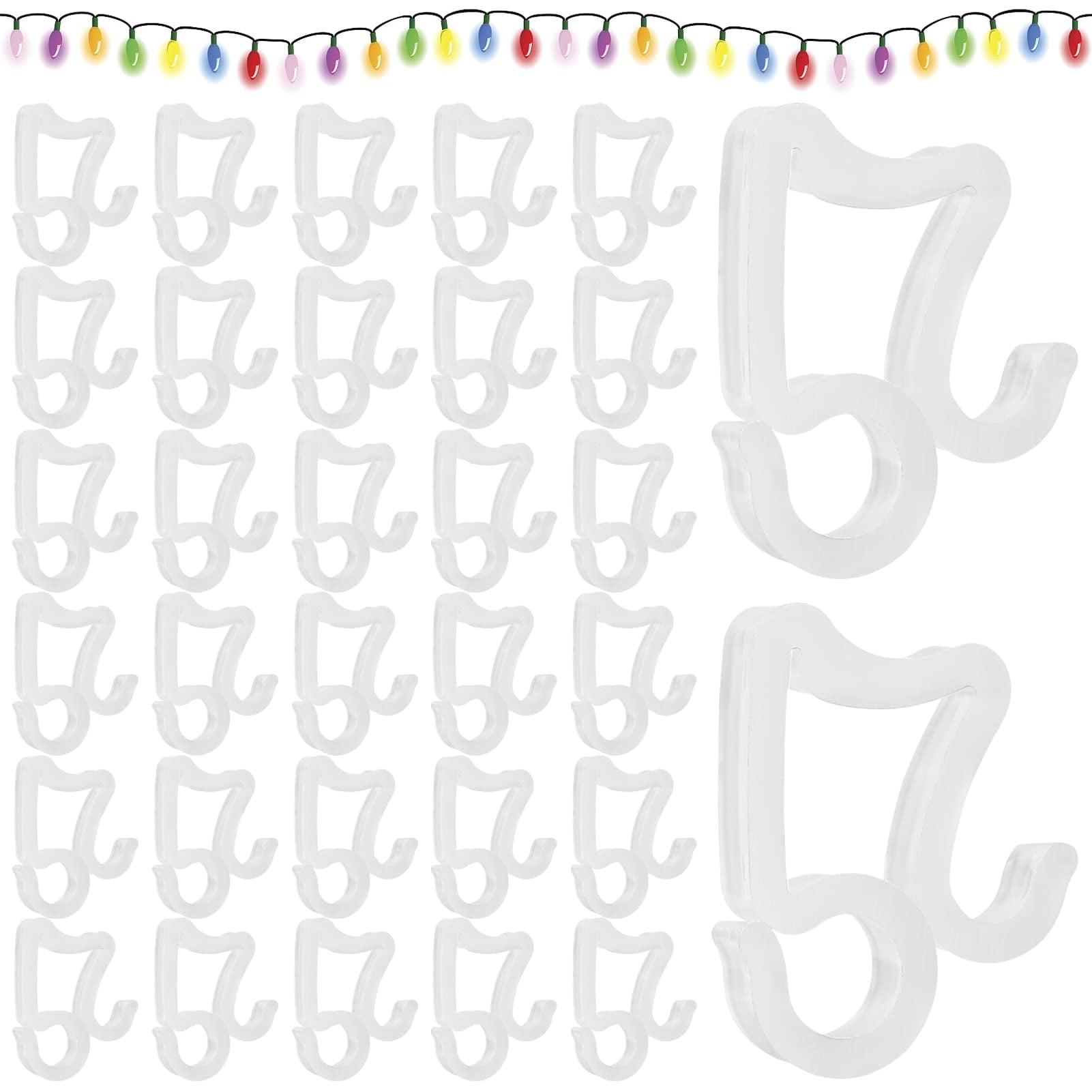 200 Pieces Christmas Light Clip Gutter Lights Clip,Durable Plastic S ...