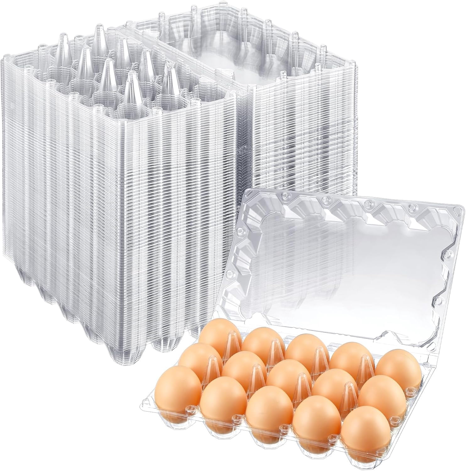 200 Pieces Clear Egg Cartons Plastic Egg Cartons Bulk Empty Chicken Egg ...