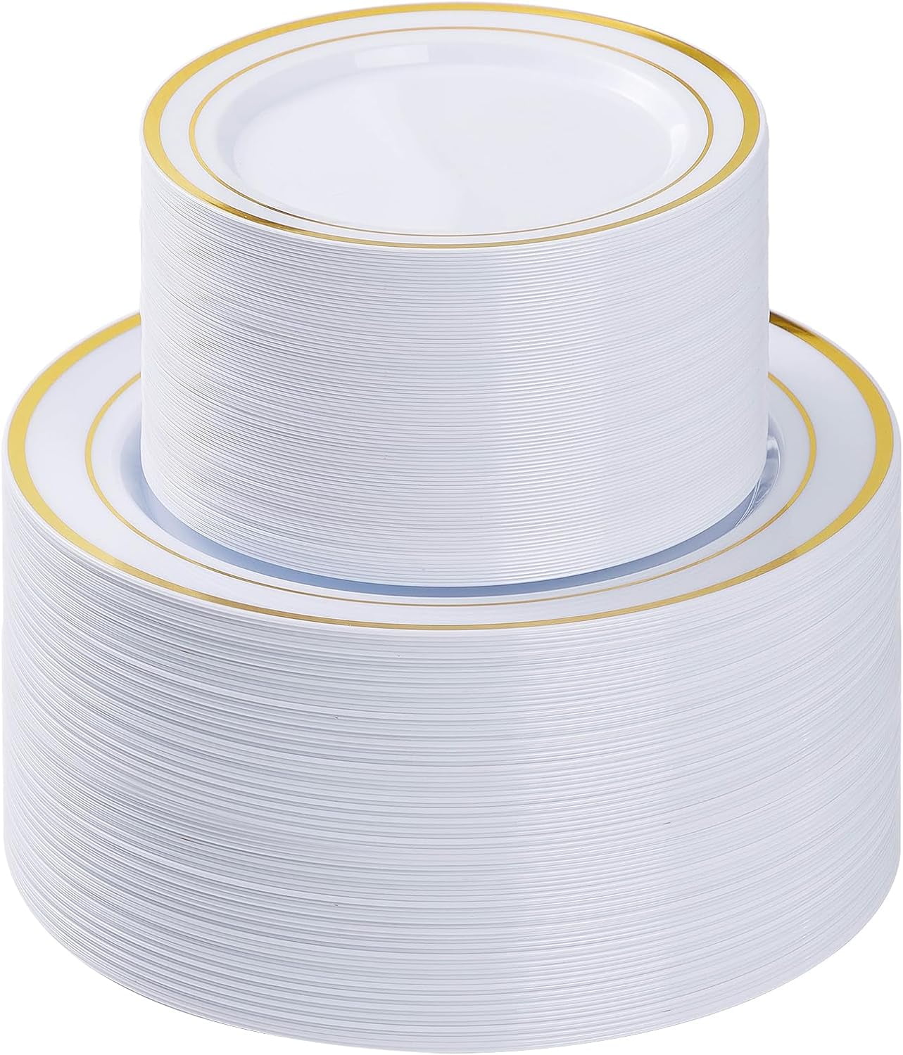 200 Pieces Clear Gold Plastic Plates, Disposable Party Plates, Contains ...