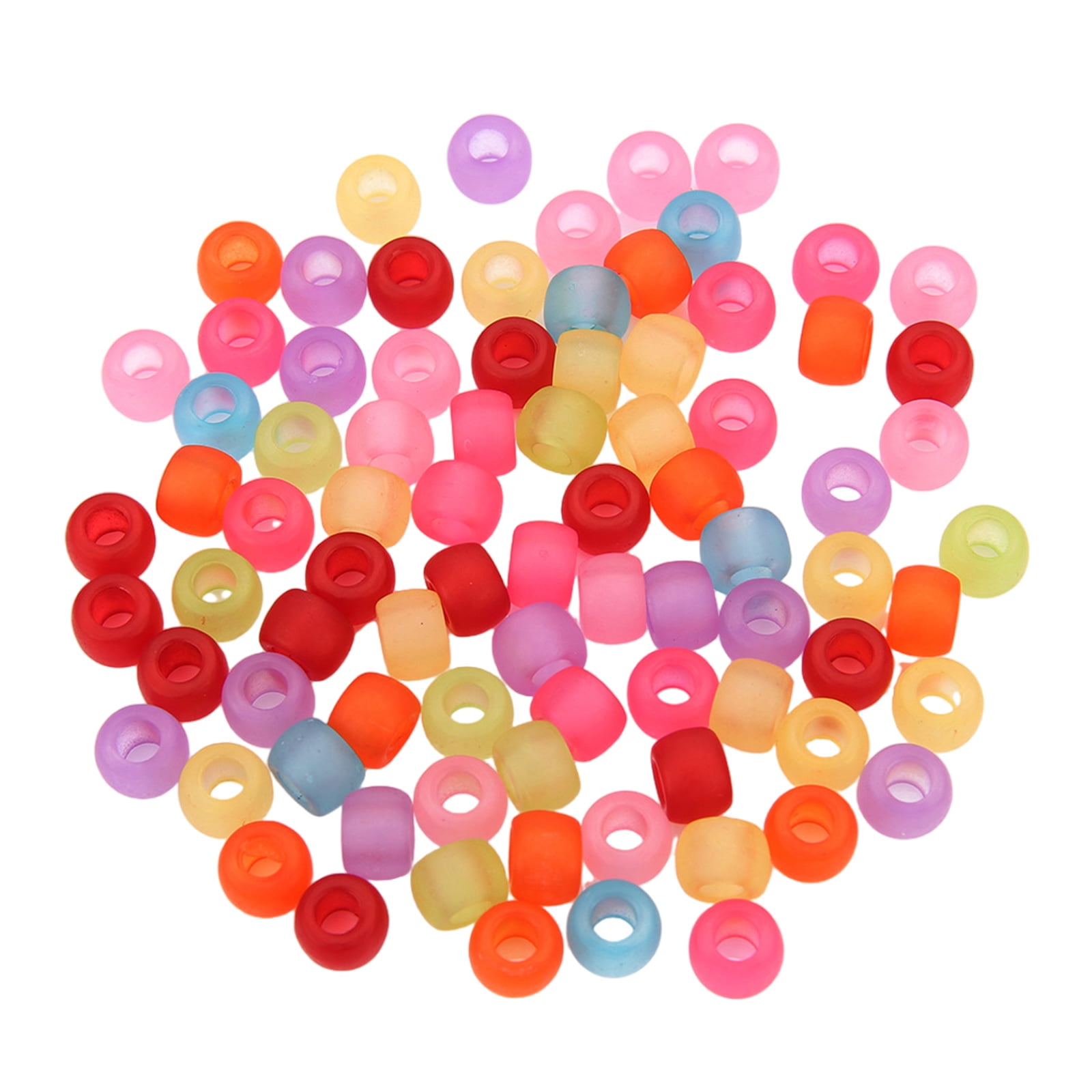 200 Pieces Colorful Acrylic Hair Beads for Kids Girls Braids Glow in ...