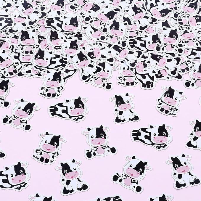 200 Pieces Cow Confetti for Birthday Baby Shower Party, Cow Theme Party ...