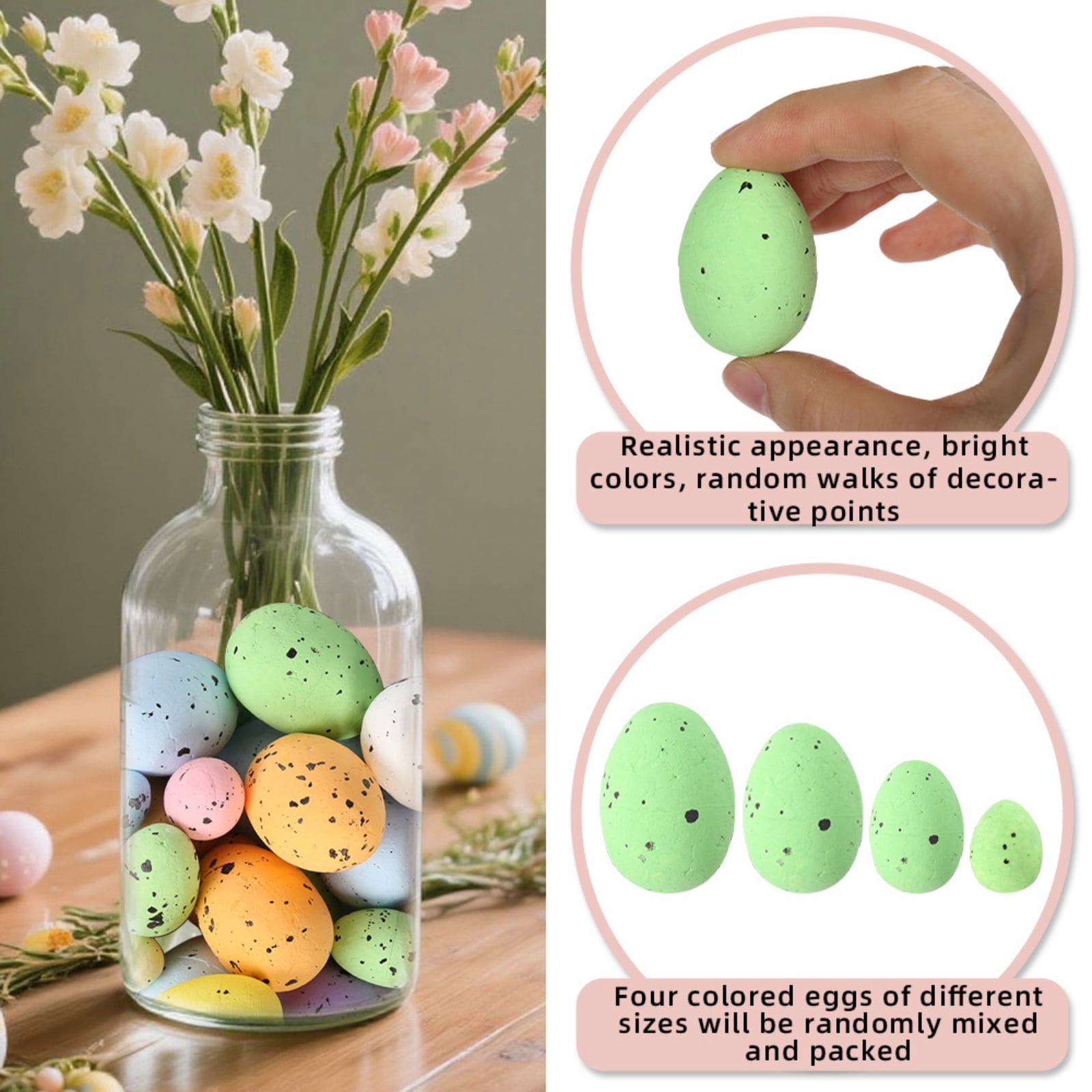 200 Pieces Easter Eggs Decorative Foam Easter Eggs Ornaments for Crafts ...