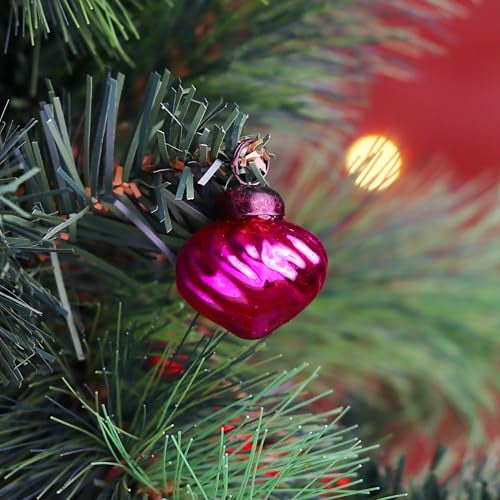 200 Pieces Glass Pink Christmas Ornaments Decorative Mercury Mini ...