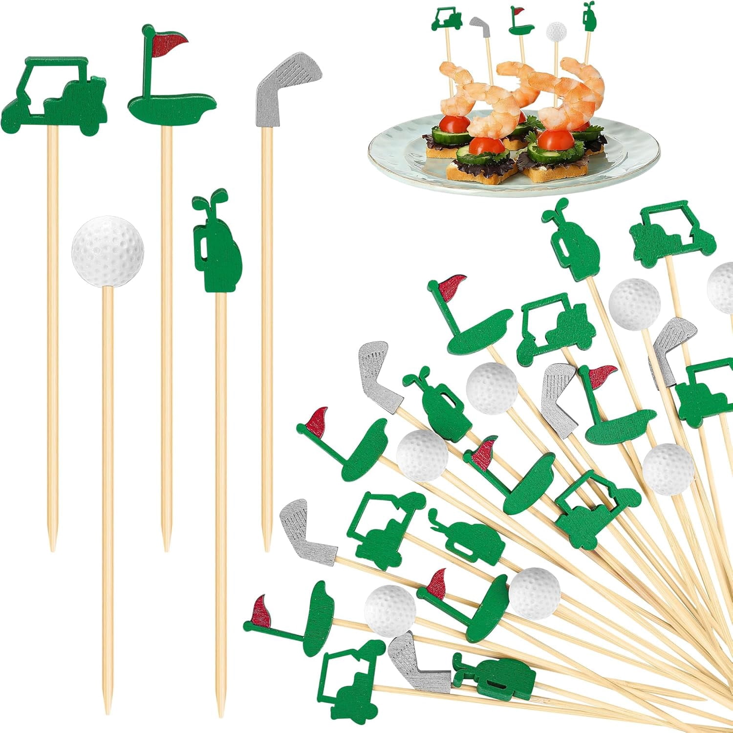 200 Pieces Golf Cocktail Picks for Appetizers 4.7 Inch Golf Themed ...
