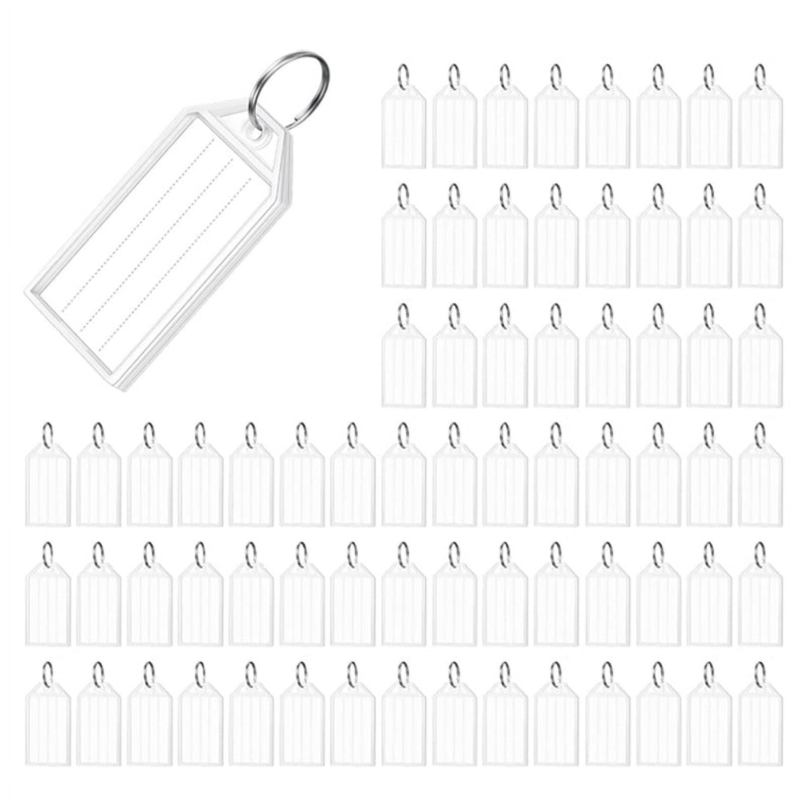 200 Pieces Key Tags 2 Inch Plastic Key Chain Tags with Ruled Blank ...