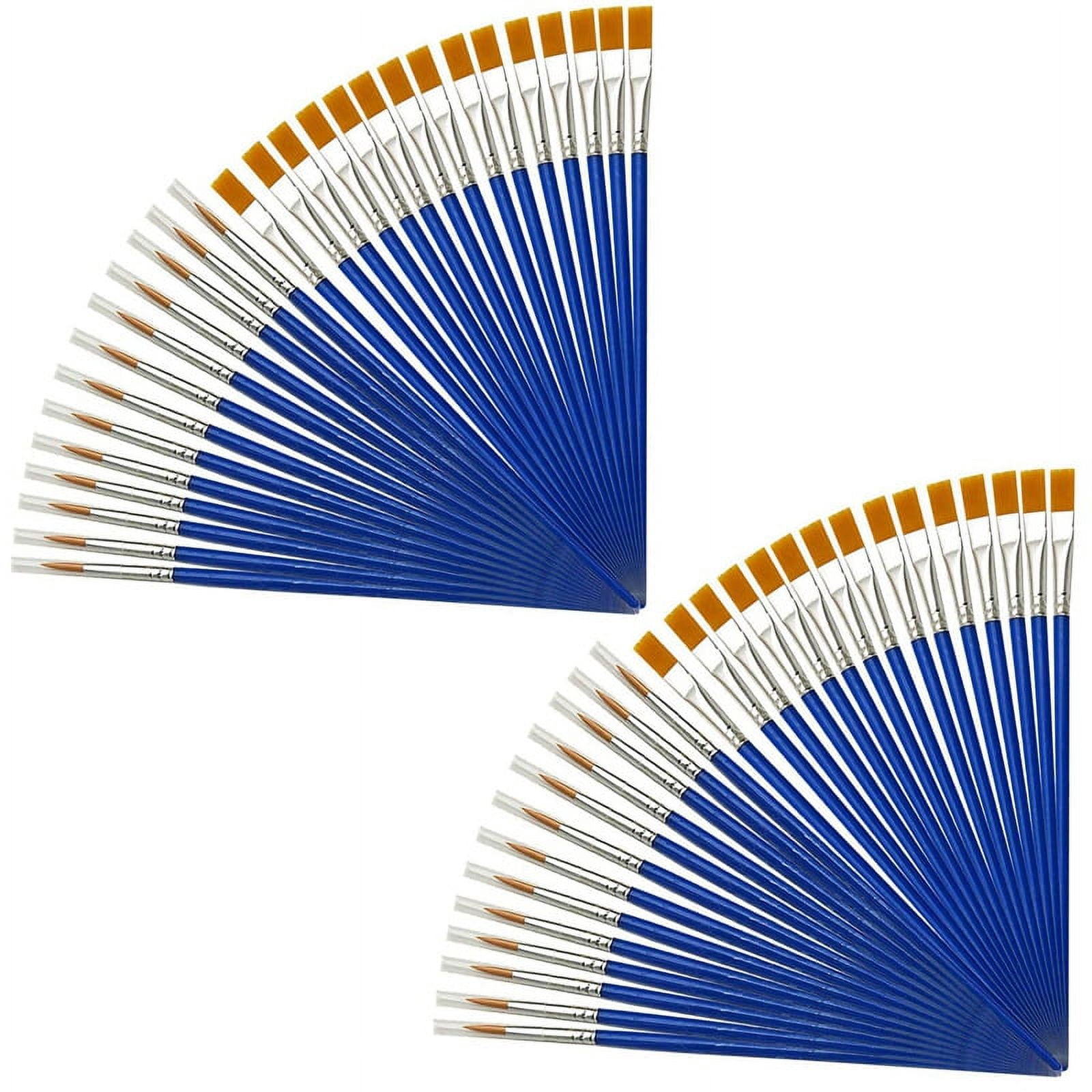 200 Pieces Kids Paint Brushes Set for Watercolor Oil Painting Flat ...