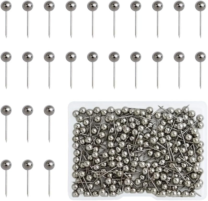 200 Pieces Map Push Pins, Small Round Head Marking Pins, Round Head ...