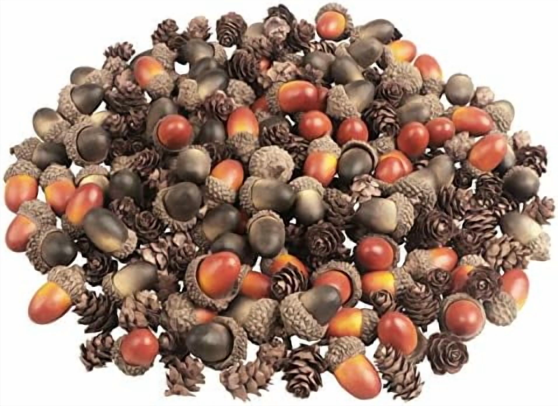 200 Pieces Natural Pine Cones and Artificial Acorns Decorations ...