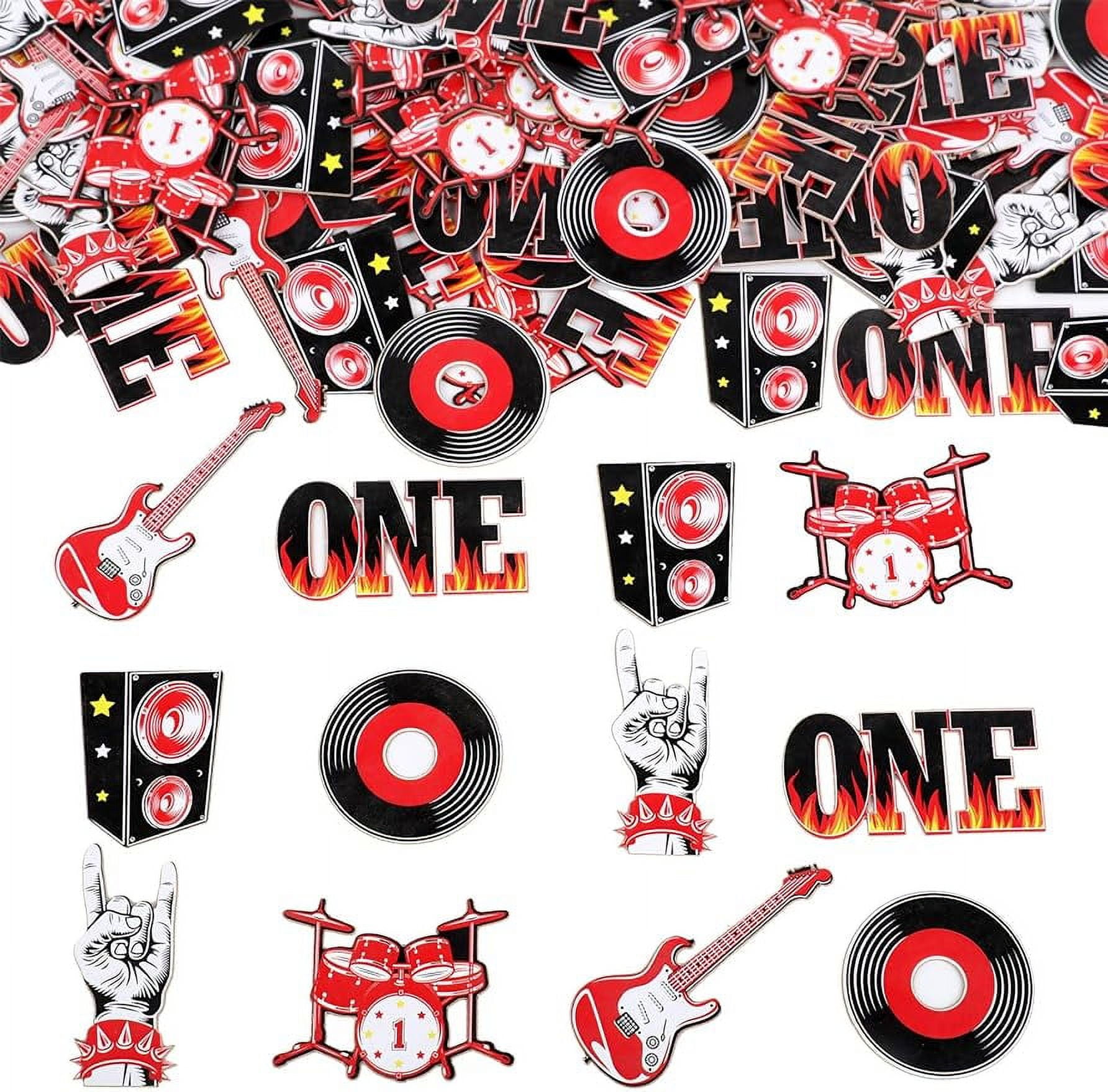 200 Pieces One Rocks 1st Birthday Confetti for Boy Girl, Rock and Roll ...