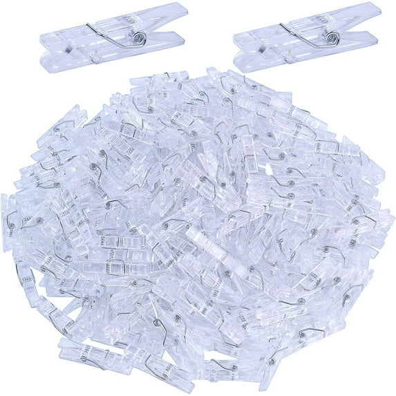 200 Pieces Photo Clips,Mini Clear Plastic Utility Paper Clip ...