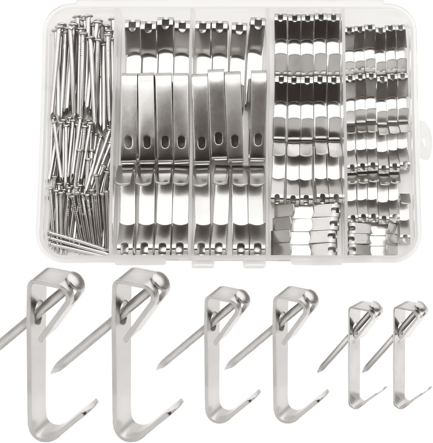200 Pieces Picture Hangers, 3 Sizes Picture Hanging Kit Including 10lb ...