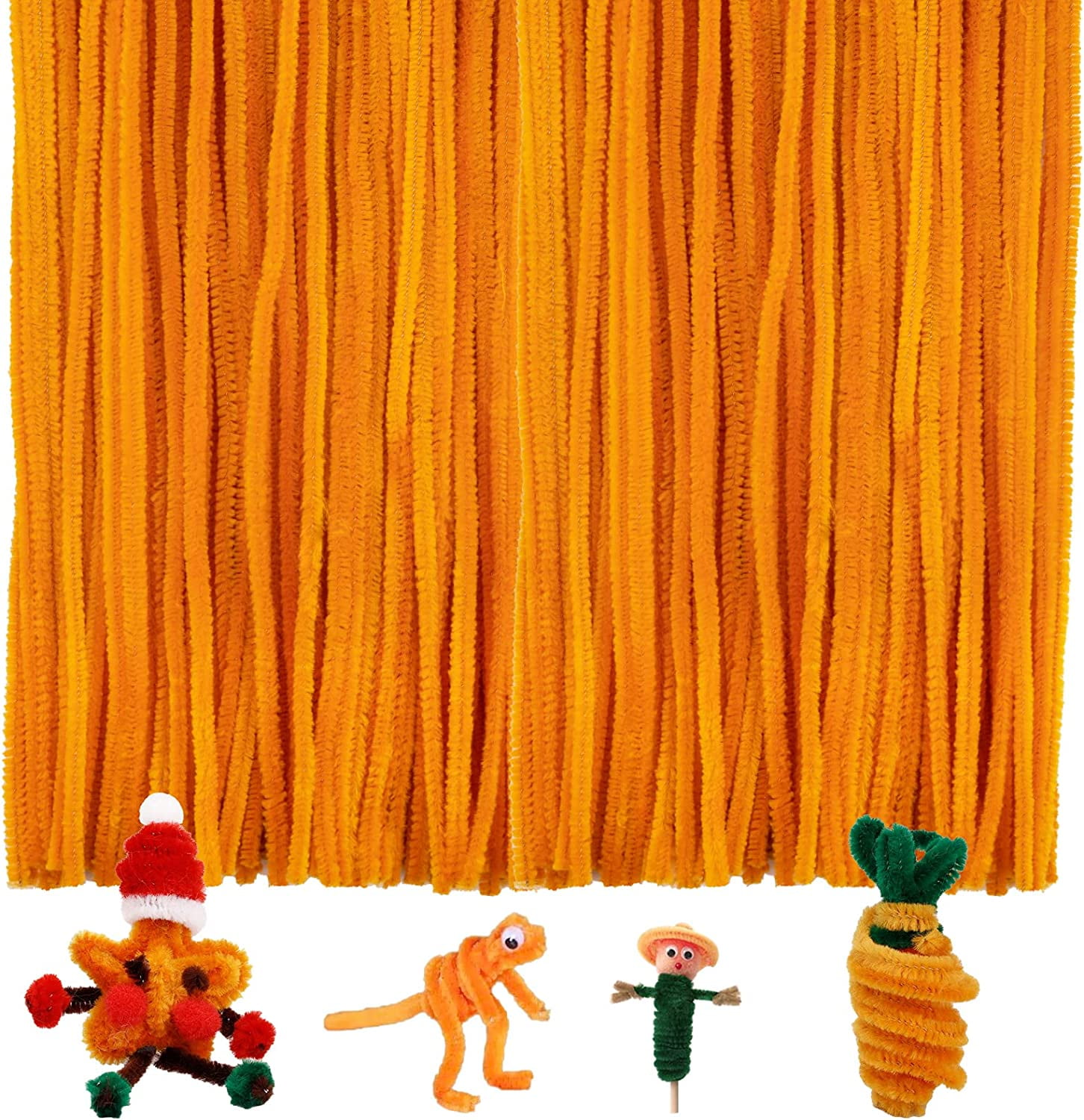 200 Pieces Pipe Cleaners Chenille Stem, Golden Pipe Cleaners Set Craft ...