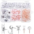 200 Pieces Push Pins Set, 5 Types Clear Thumb Tacks Push Pins for Wall ...