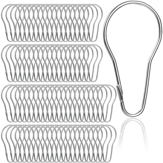 200 Pieces Shower Curtain Hooks, Rust-Proof Metal Bathroom Curtain ...