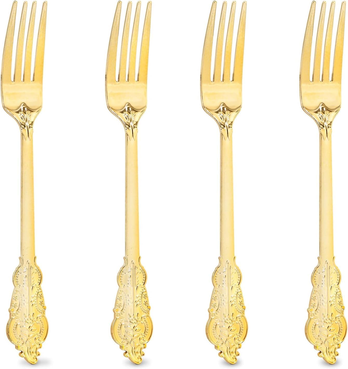 200 Pieces Silver Plastic Forks - Disposable Forks - 7.4inch Heavy Duty ...
