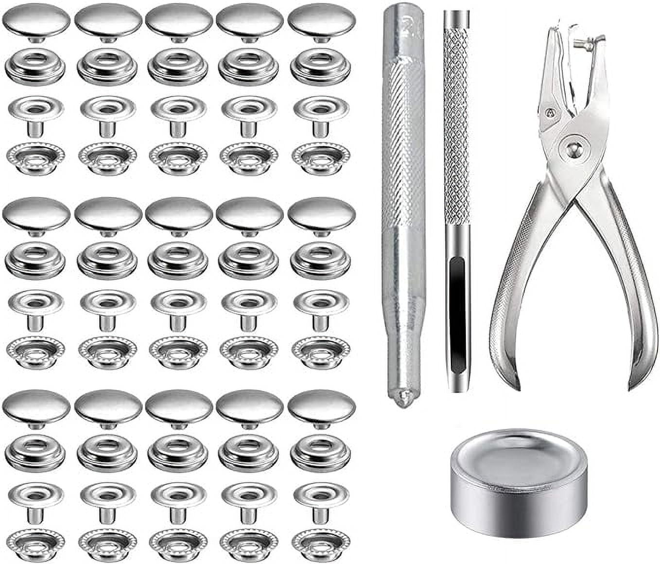 200 Pieces Stainless Steel Snap Fastener Kit, Heavy Duty Snap Button ...