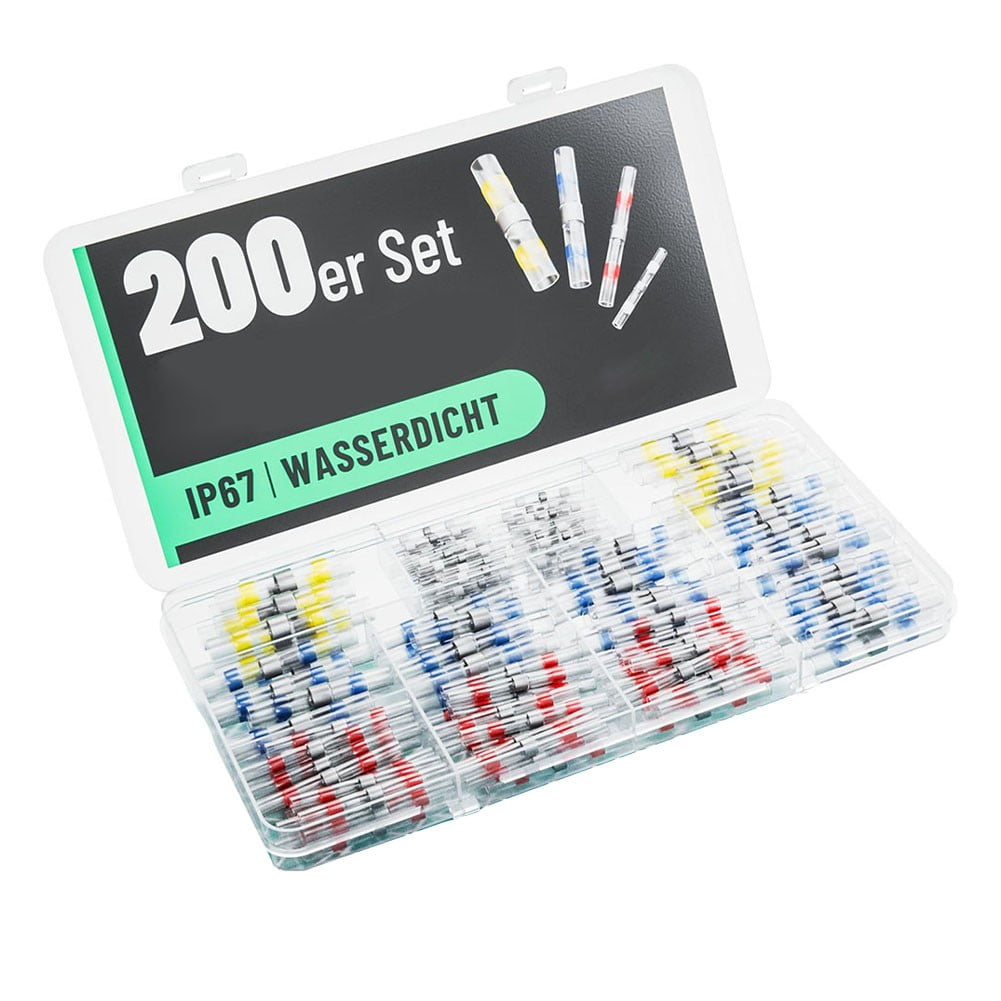 200 Pieces Waterproof Solder Connector Kit Heat Shrink Tubing ...