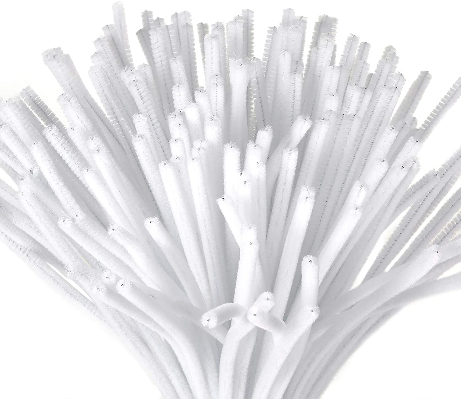 200 Pieces White Pipe Cleaners Craft Chenille Stems for DIY Art ...