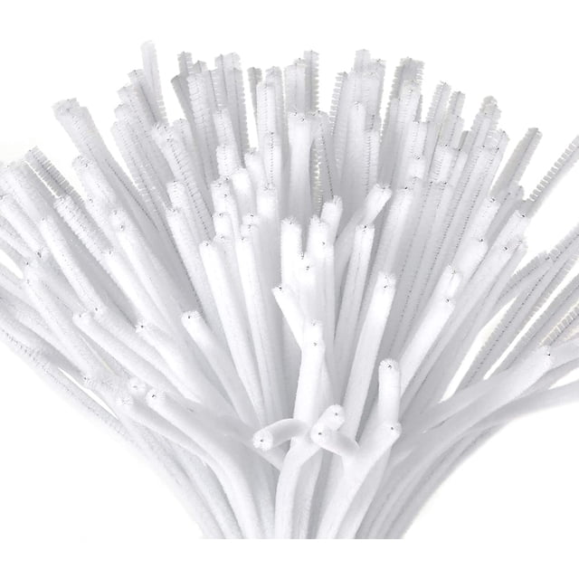 200 Pieces White Pipe Cleaners Craft Chenille Stems for DIY Art ...
