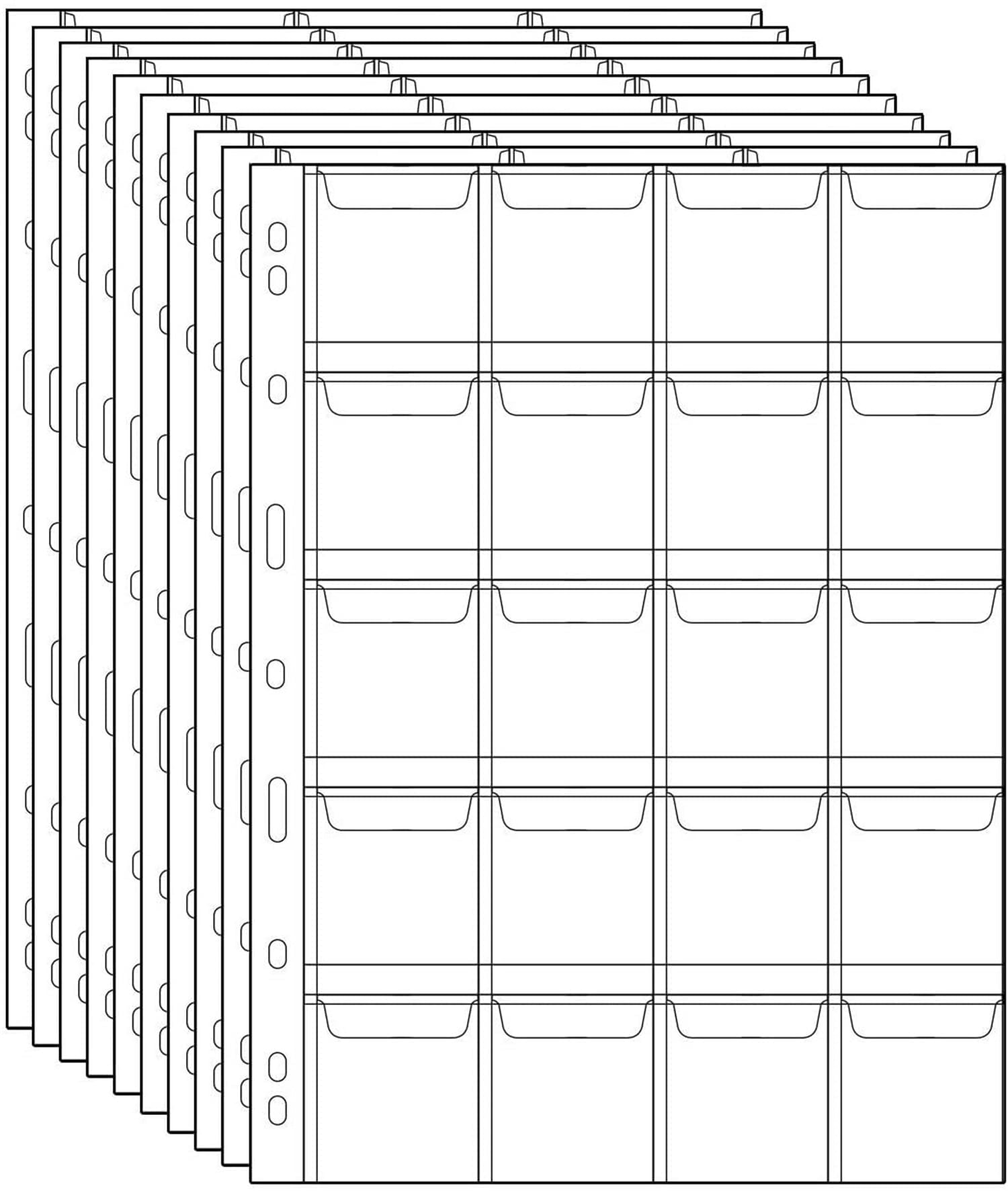 200 Pockets Coin Binders Pages,Bexikou 1.77x1.77 inch Coin Sleeves ...