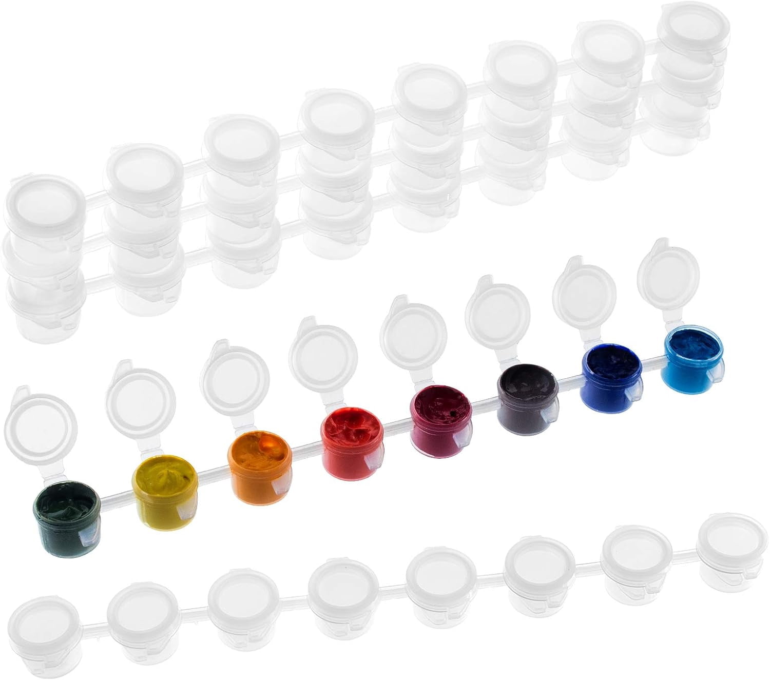 200 Pots Paint Pots Strips 3 ml/ 0.1 oz Mini Paint Pot Empty Paint Cups ...