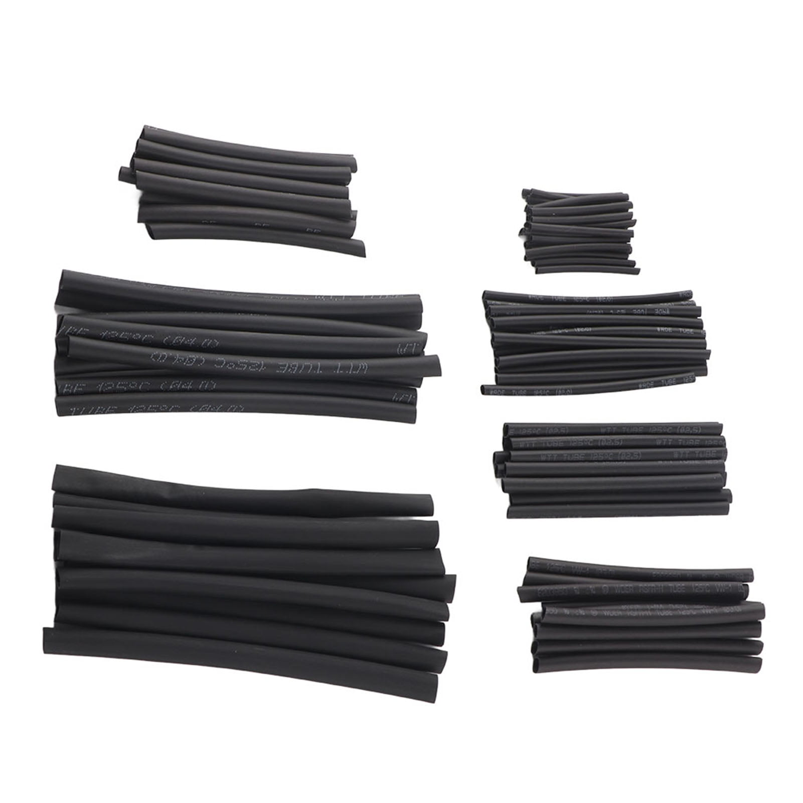 200 Psc Black Heat Shrinking Tube Set 2:1 Shrinking Ratio 10.4MPa 70 ...