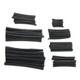 200 Psc Black Heat Shrinking Tube Set 2:1 Shrinking Ratio 10.4MPa 70~110℃ Shrinkage Temp ...