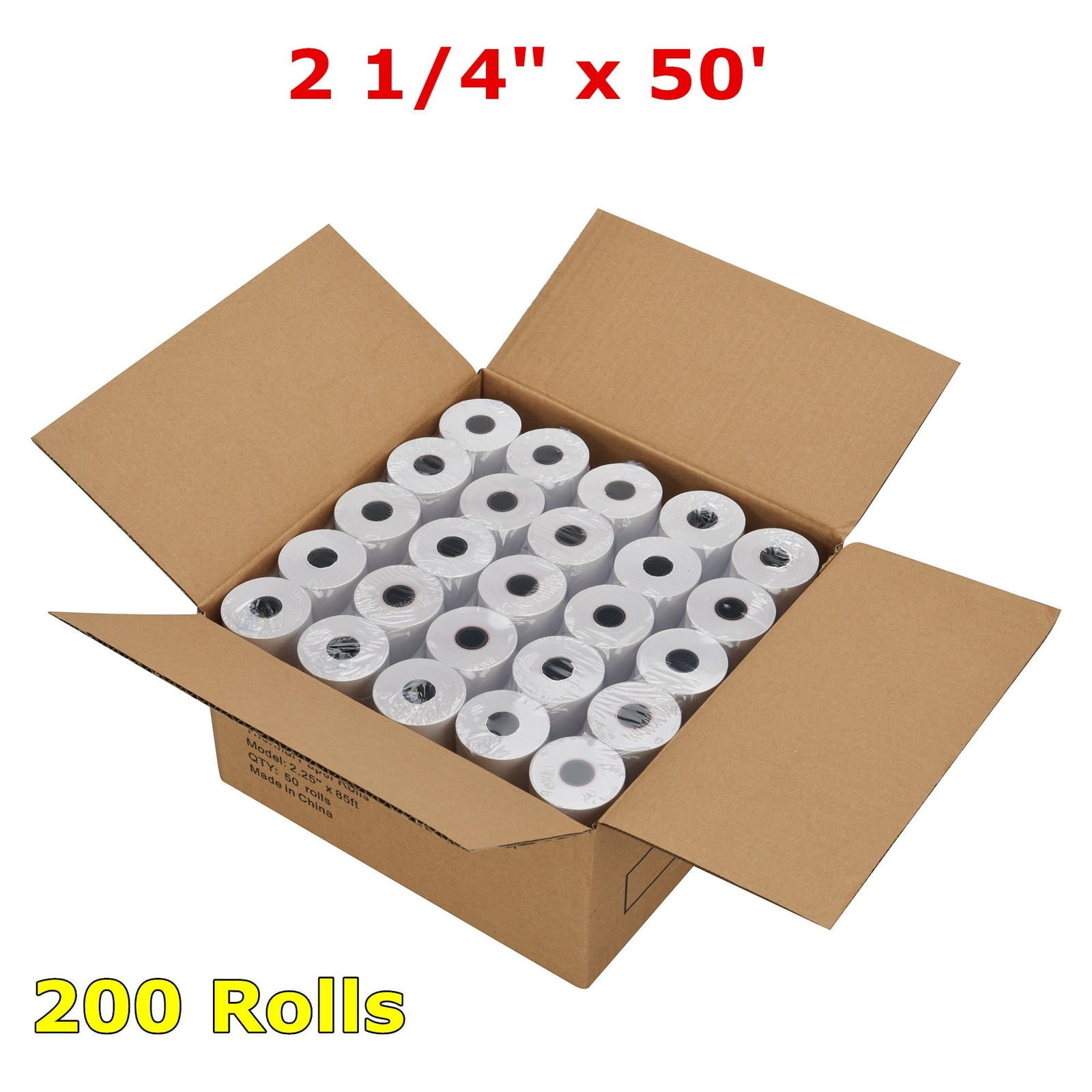 200 Rolls 2 1/4"x 50' Thermal Paper Verifone Vx520 Ingenico ICT220 ...